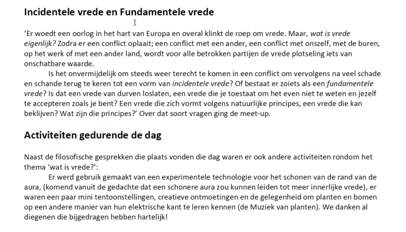 Waar begint vrede? een verslag – Template Stichting